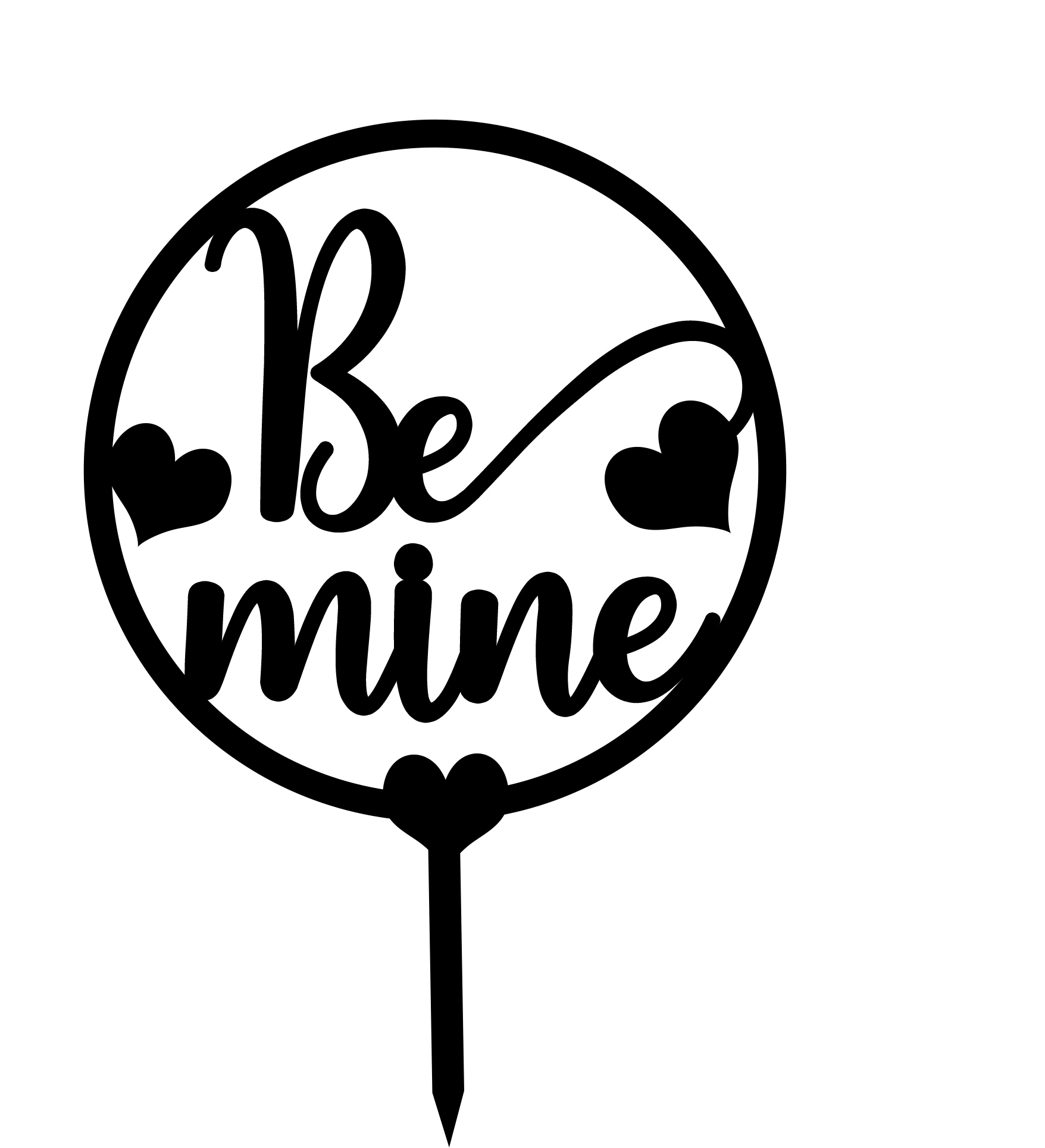Kuchenwelt - Mein Backzubehör - Topper "Be mine" mit Herzen